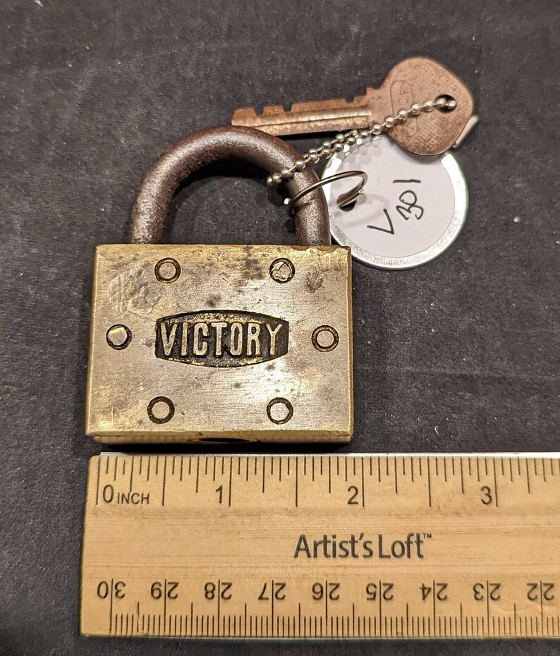 Victory Brass Padlock With Working Key - Etsy