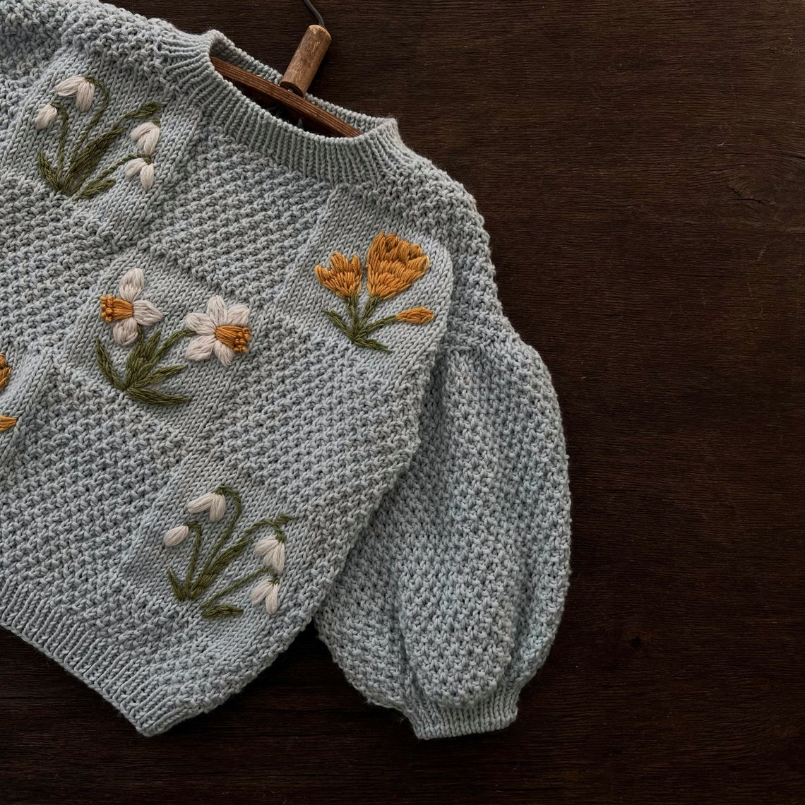 Garden Flowers - Knitting Pattern for Baby Jumper, Stitch-by-stitch ...