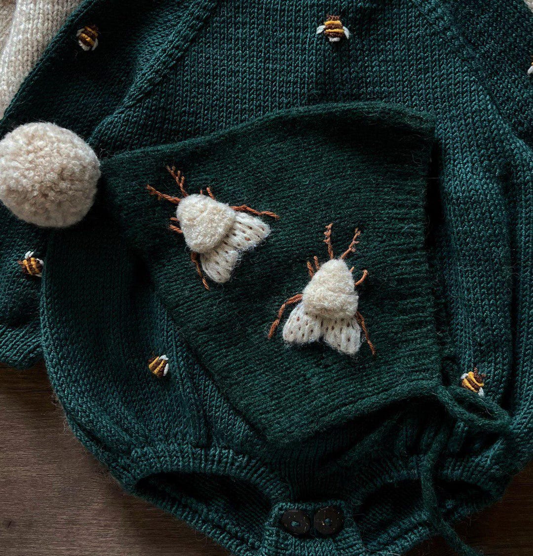 Knitting PATTERN "moths Bonnet" PDF Pattern for Hat With Embroidery ...