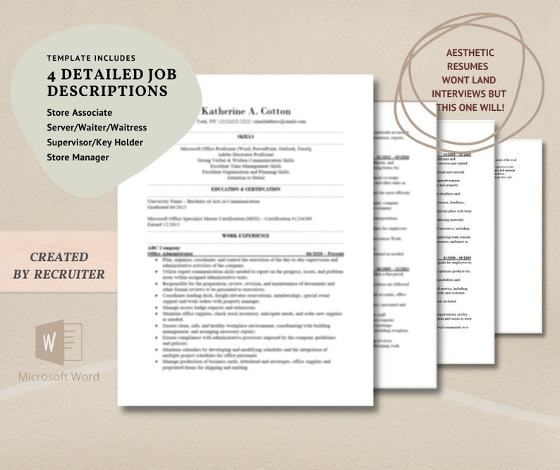 Retail Professional Resume Template | Clean CV Design Download | Retail ...