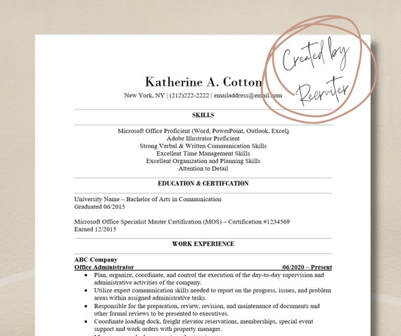 Retail Professional Resume Template Clean CV Design Download - Etsy