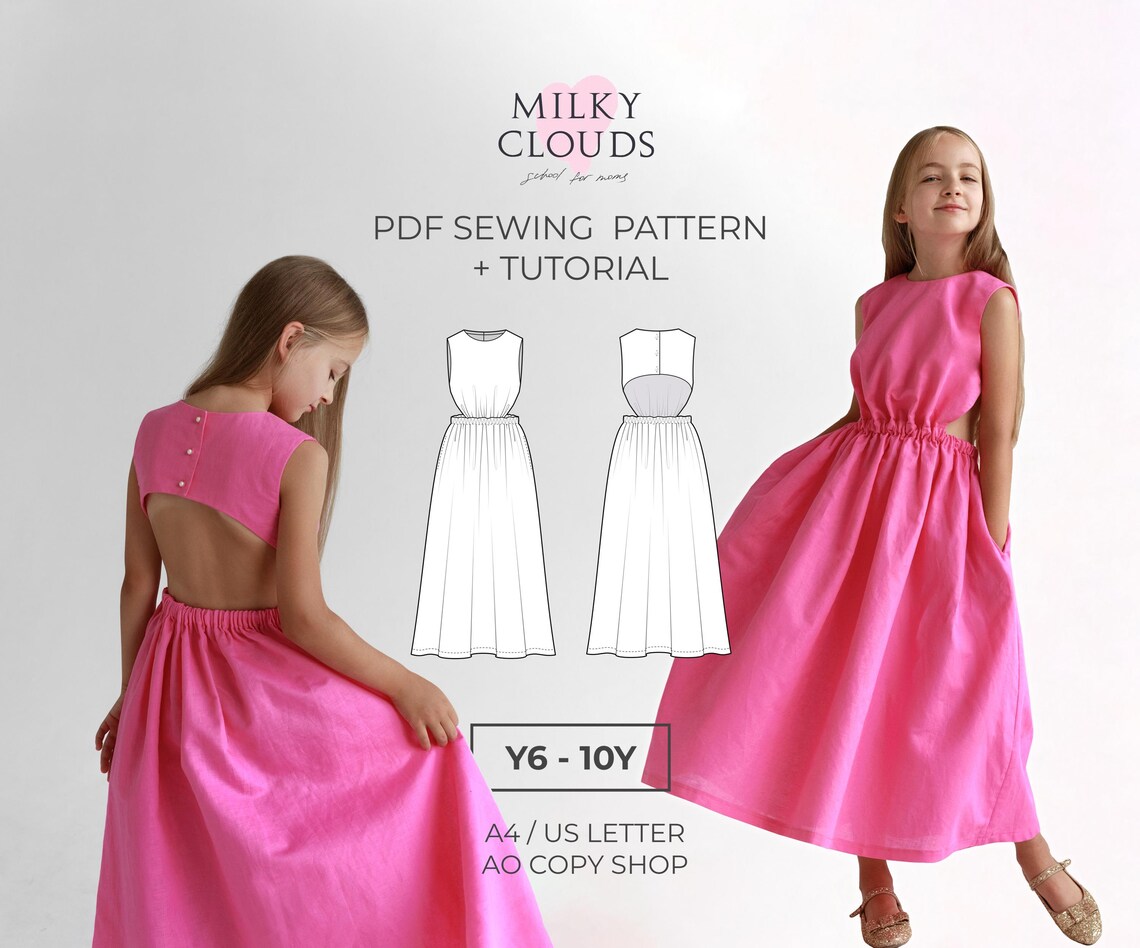 Dress Anna PDF Sewing Pattern/ Sizes 6 to 10 Years/ Girls Patterns ...