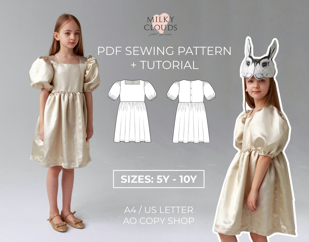 Dress "linda" PDF Sewing Pattern (sizes for 5 to 10 Years) / Girls ...