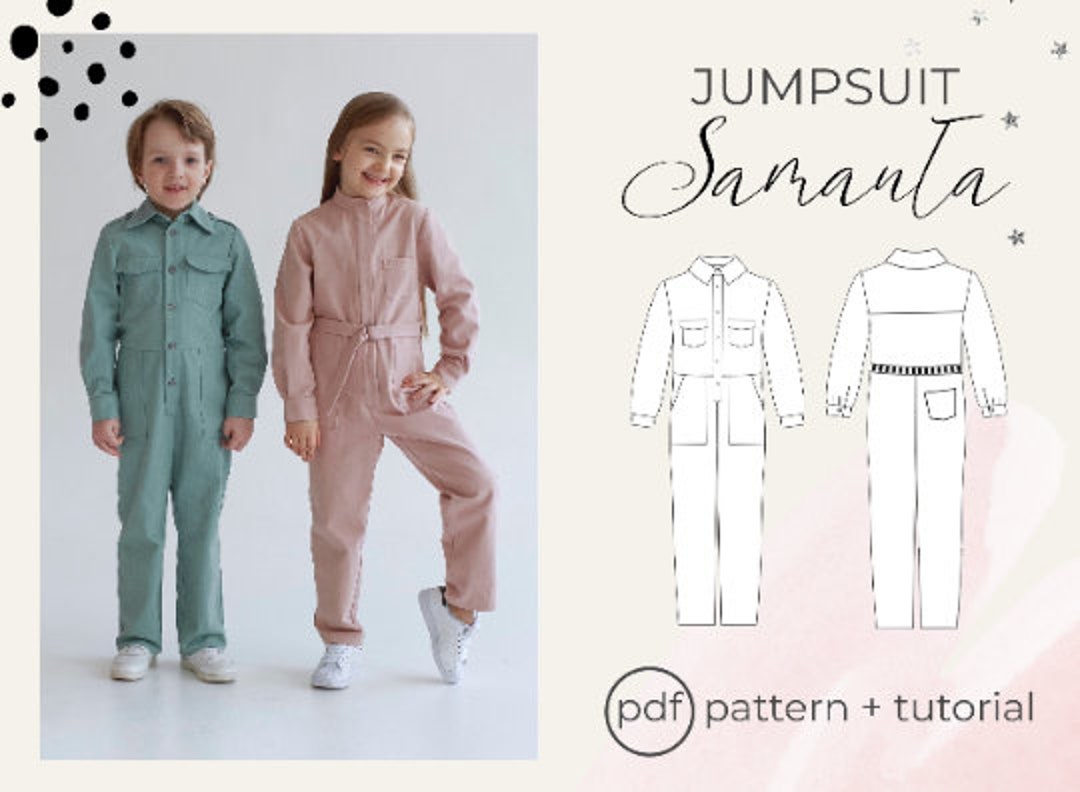 Kids Jumpsuit samantha PDF Sewing Pattern sizes for 3 to 16 Years ...
