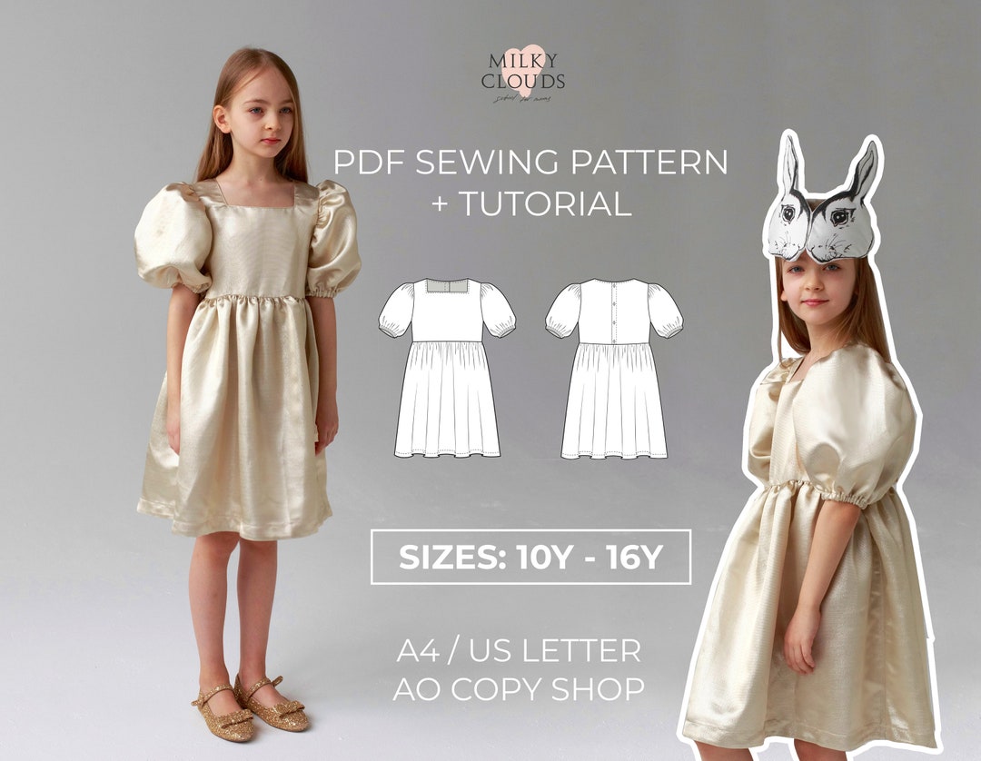 Dress Linda PDF Sewing Pattern (sizes for 10 to 16 Years) / Girls ...
