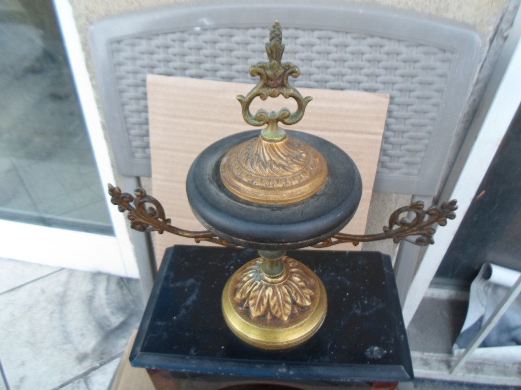 Antique Napoleon III Style Bronze & Marble Case for French Mantle Clock ...