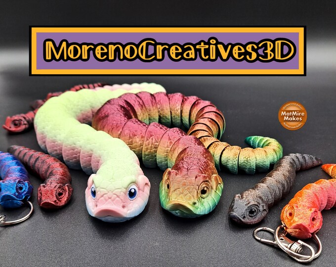 3D Printed Flexi Ball Python Snake - Etsy