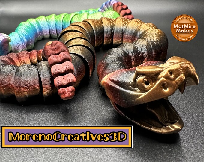 3D Printed Flexi Ball Python Snake - Etsy