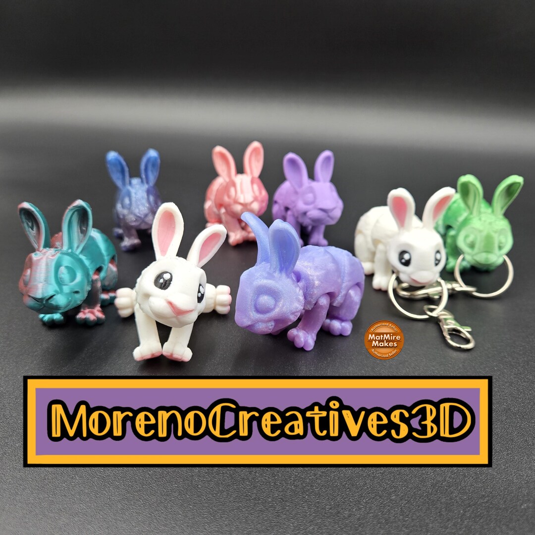 Flexi 3D Printed Bunnies or Keychains - Etsy