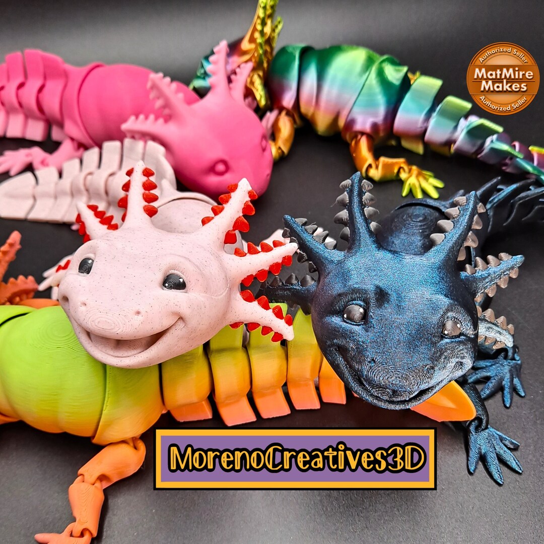 Flexi Axolotl 3D Print - Etsy