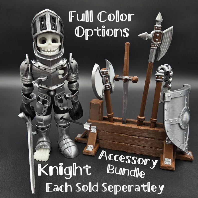 Flexi 3D Printed Skeleton Knight - Etsy