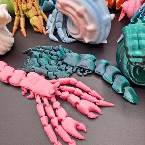 3D Printed Flexi Hermit Crab OR Removable Shell - Etsy