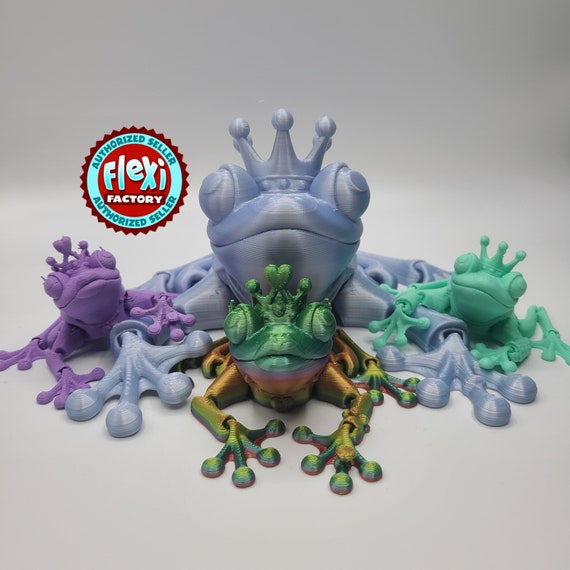 3D Printed King and Queen Flexi Frogs - Etsy