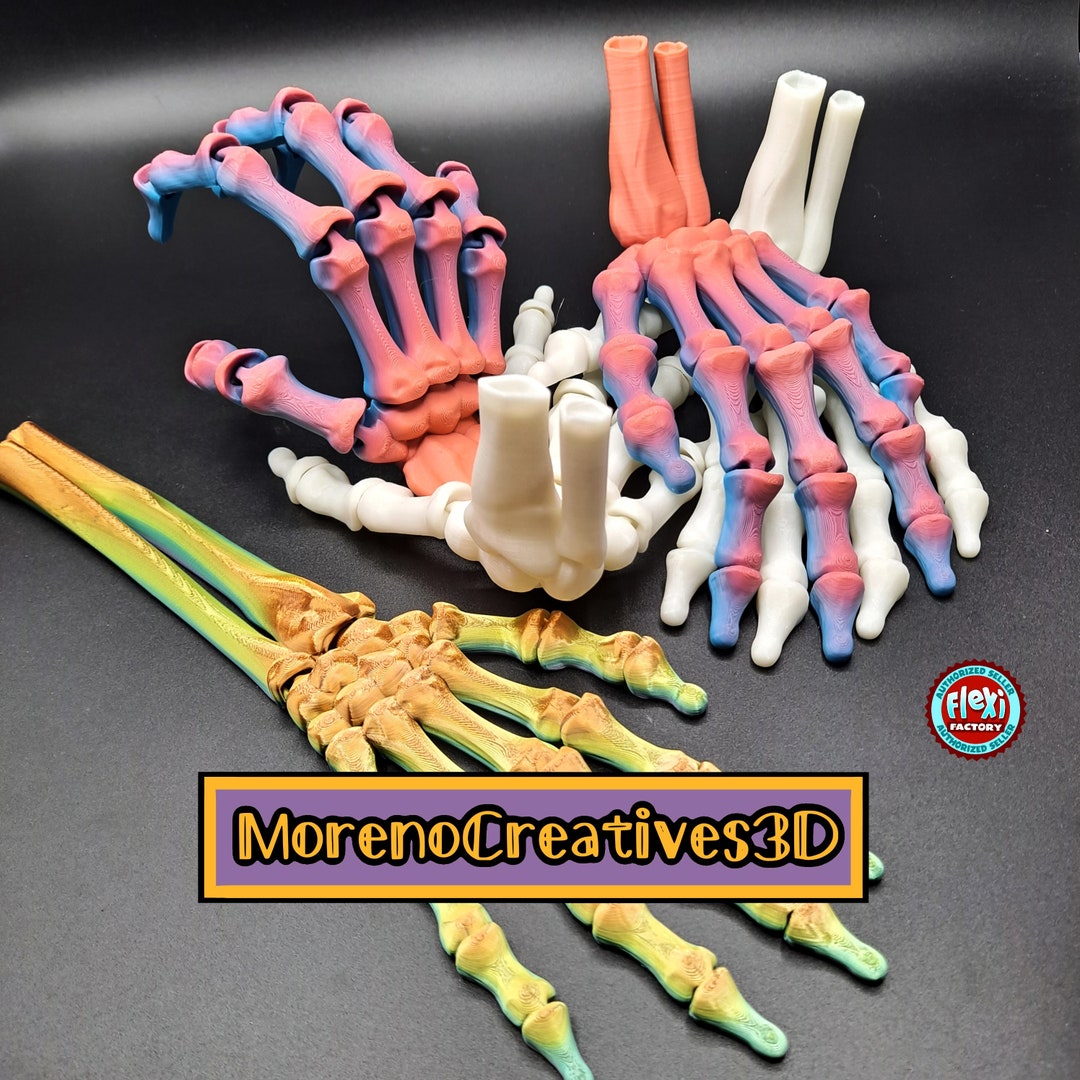 3D Printed Flexi Skeleton Hands - Etsy