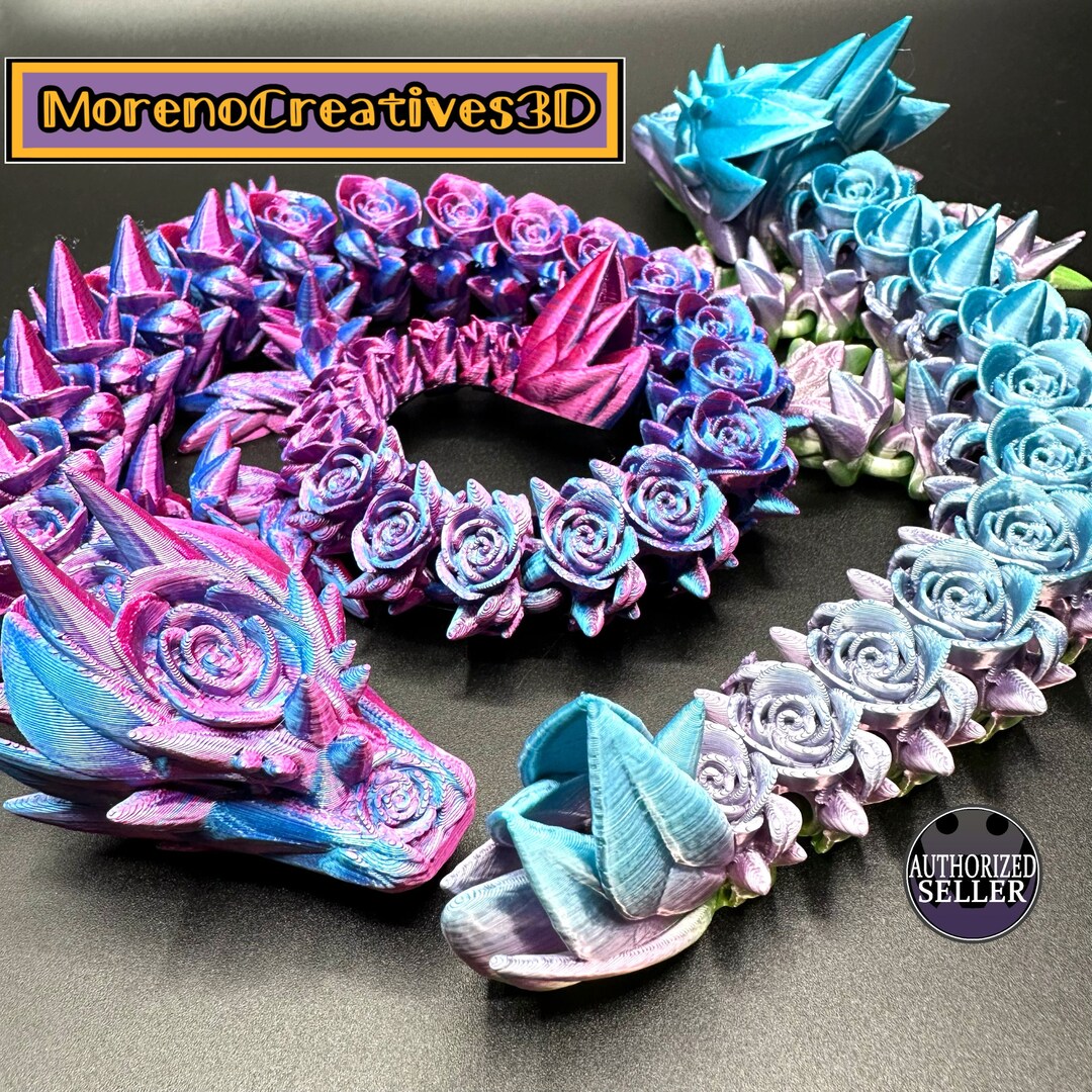Flexi Rose Dragon 3D Print - Etsy