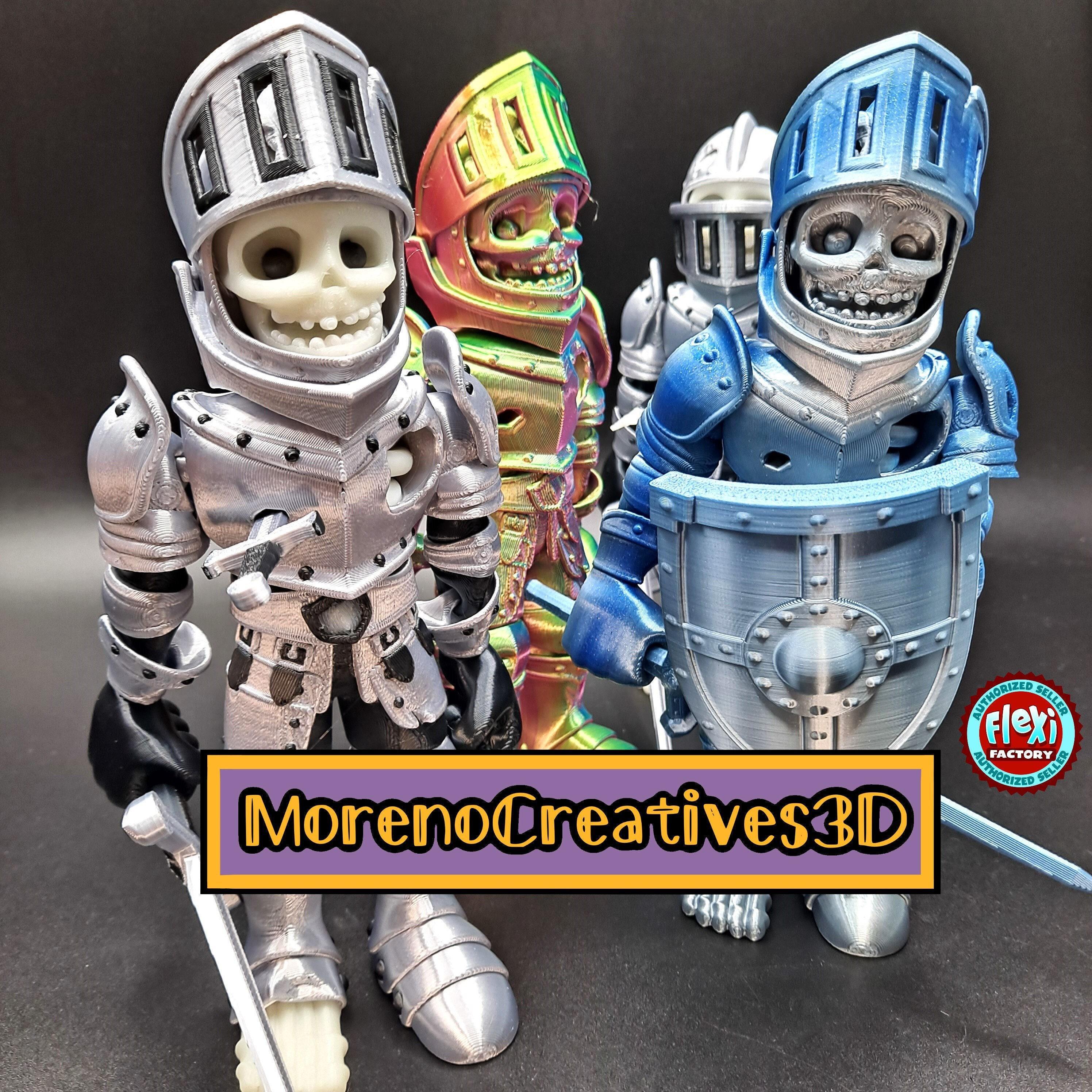 Flexi 3D Printed Skeleton Knight - Etsy