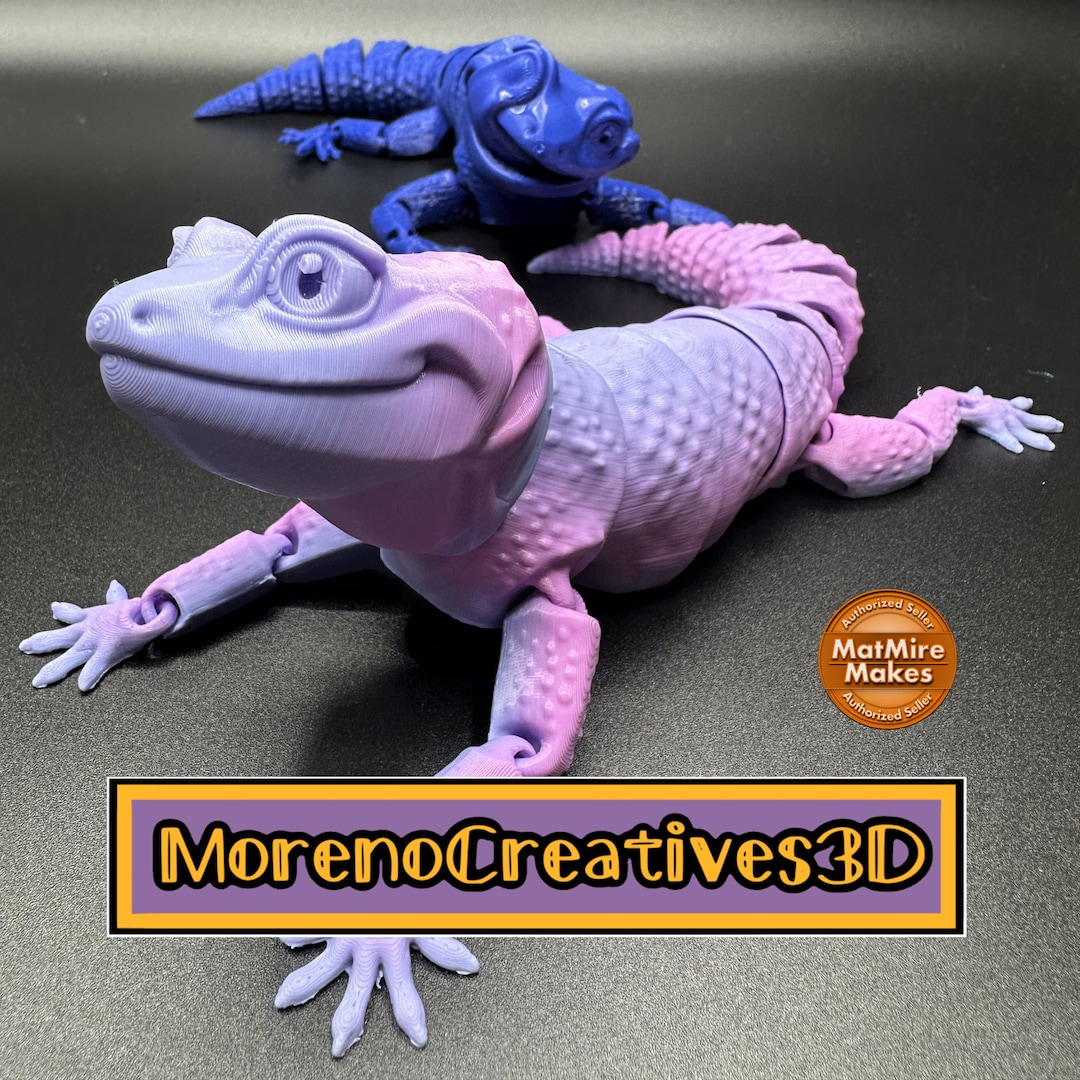3D Printed Flexi Leopard Gecko Lizard - Etsy