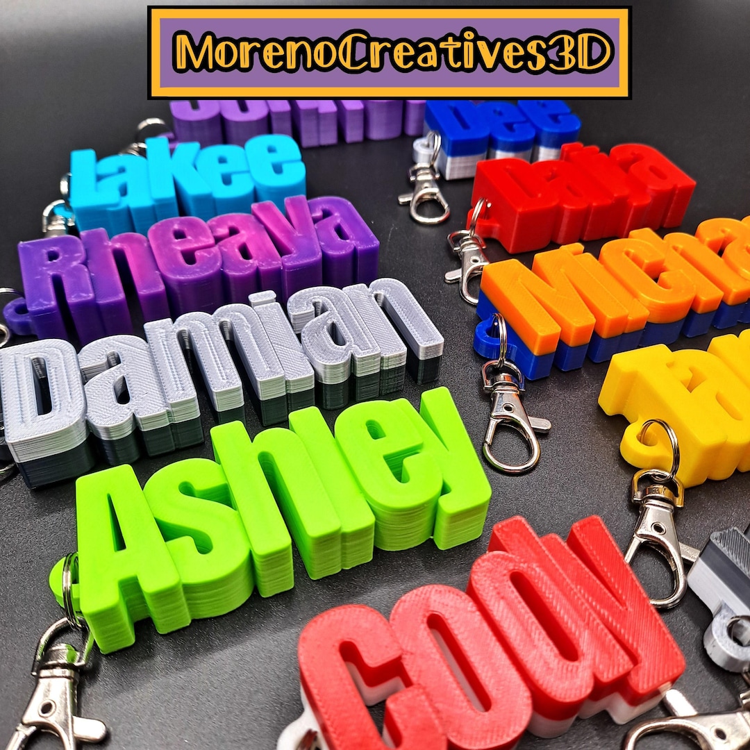 3D Printed Word/name Keychains - Etsy