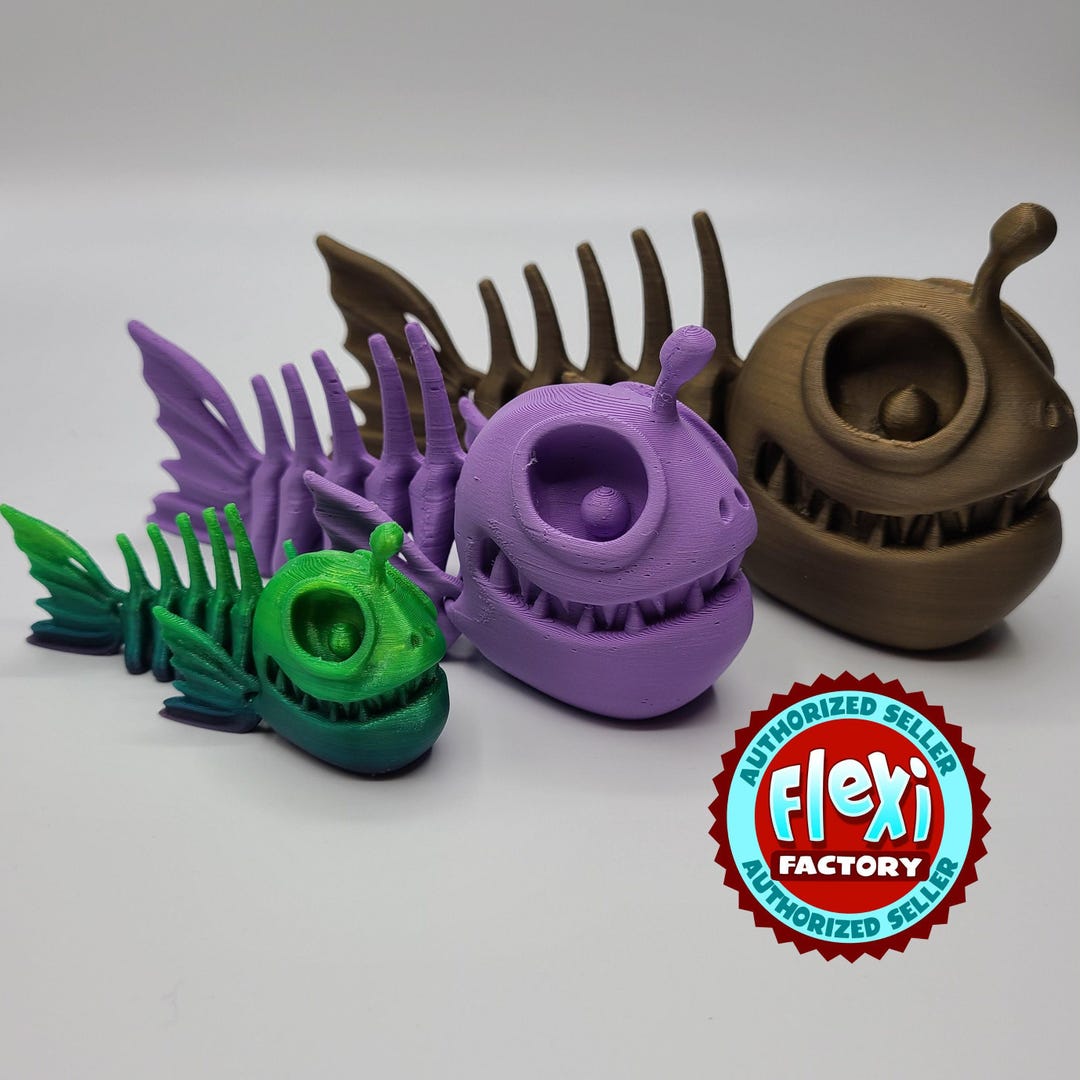 3D Printed Flexible Angler Fish Skeleton - Etsy