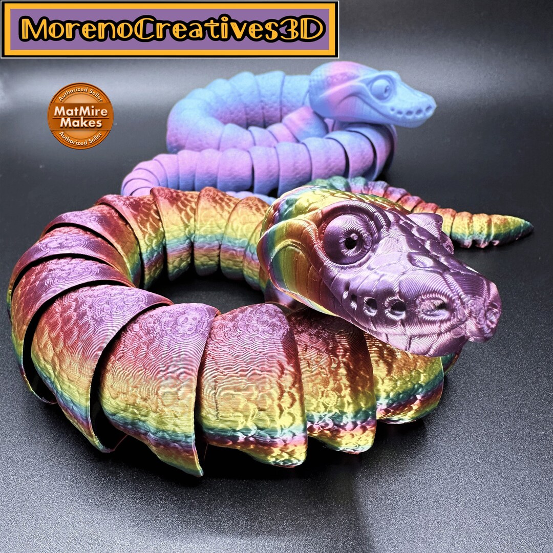 3D Printed Flexi Ball Python Snake - Etsy