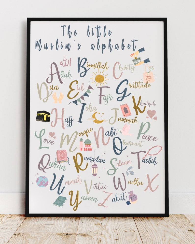 Islamic Alphabet Print, Kids Nursery Decor (digital PNG) - Etsy