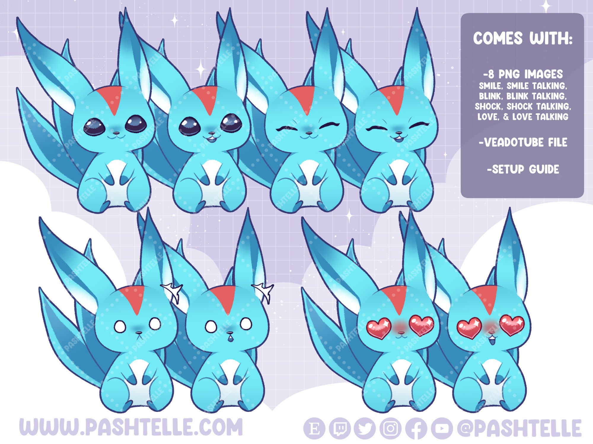 Carbuncle Pngtuber Model (3 Emotions) Ready for Streaming on Twitch ...