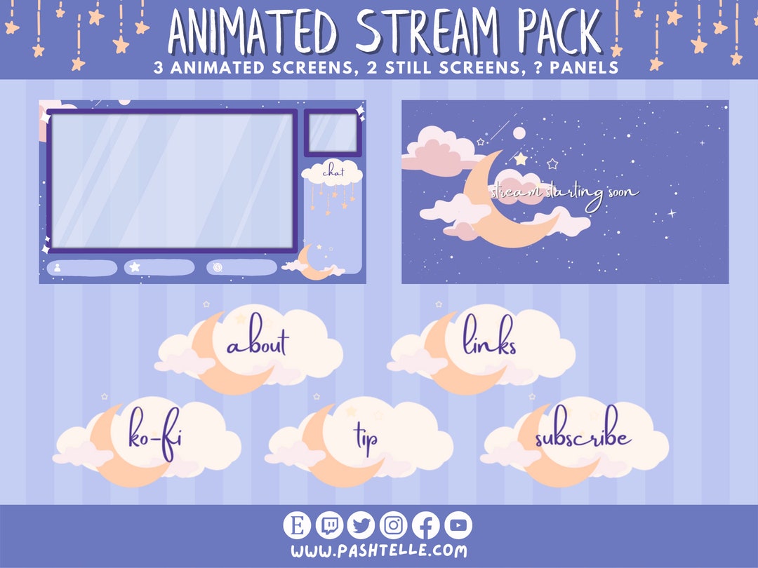 Goodnight Moon - Stream Overlay Package for Twitch - Animated - Etsy