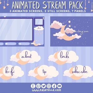 Goodnight Moon Stream Overlay Package for Twitch Animated - Etsy