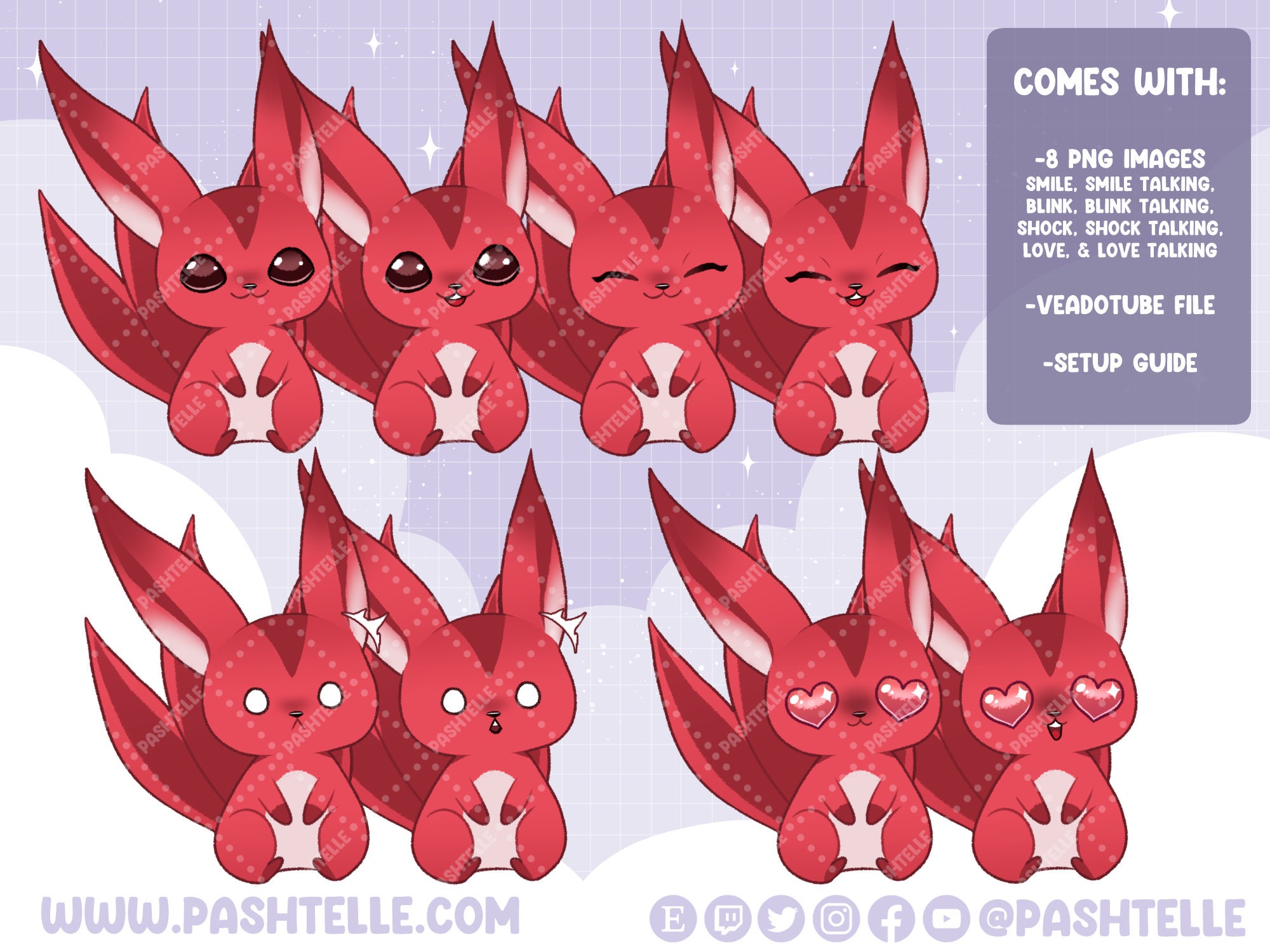 Ruby Carbuncle Pngtuber Model (3 Emotions) Ready for Streaming on ...