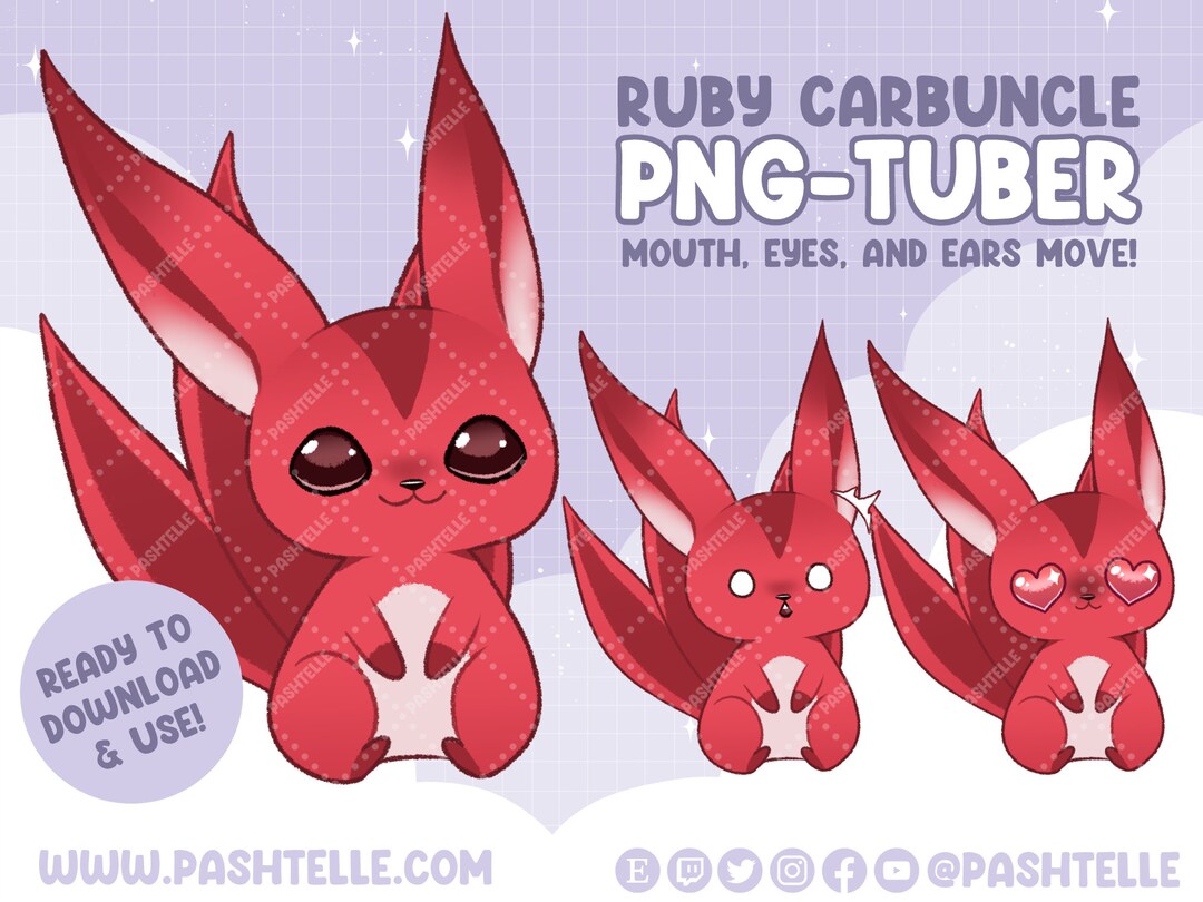 Ruby Carbuncle Pngtuber Model (3 Emotions) Ready for Streaming on ...