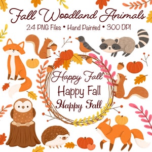 Hand Painted Fall Clipart, Autumn Clipart, Instant Download, Fall ...
