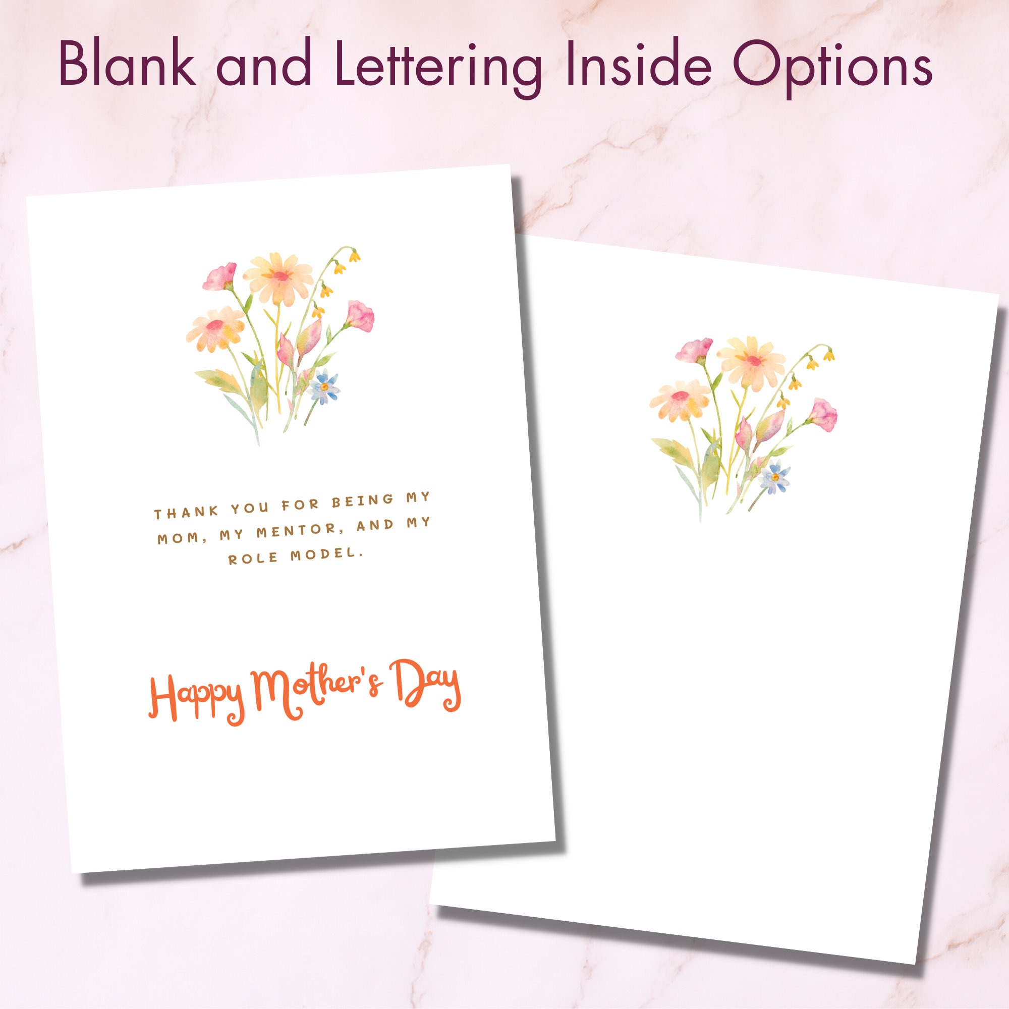 Mother's Day Printable Card, Floral Card Template, Instant Download PDF ...