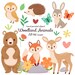 Woodland Animals Hand Painted Clipart, Forest Animals Clip Art, Nursery ...