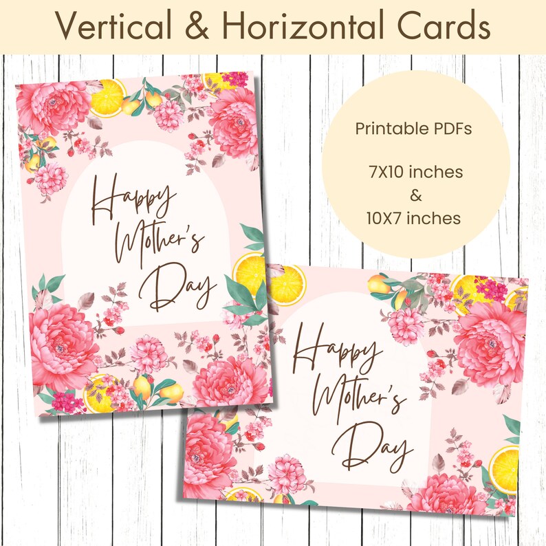 Digital Mothers Day Card Printable, Happy Mother's Day Card, Printable ...