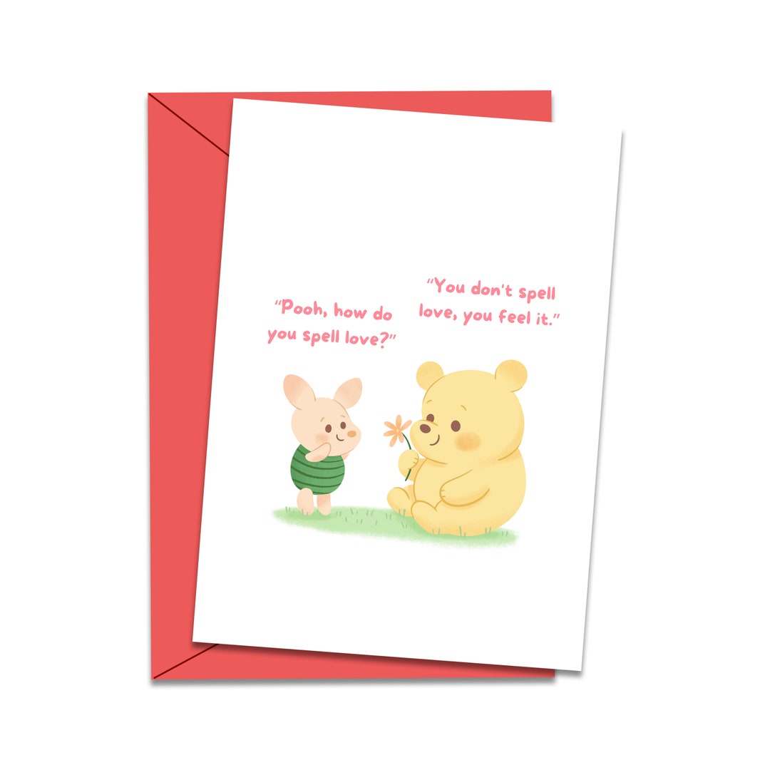 Winnie the Pooh Card, Printable Winnie the Pooh Valentine, Pooh Bear ...