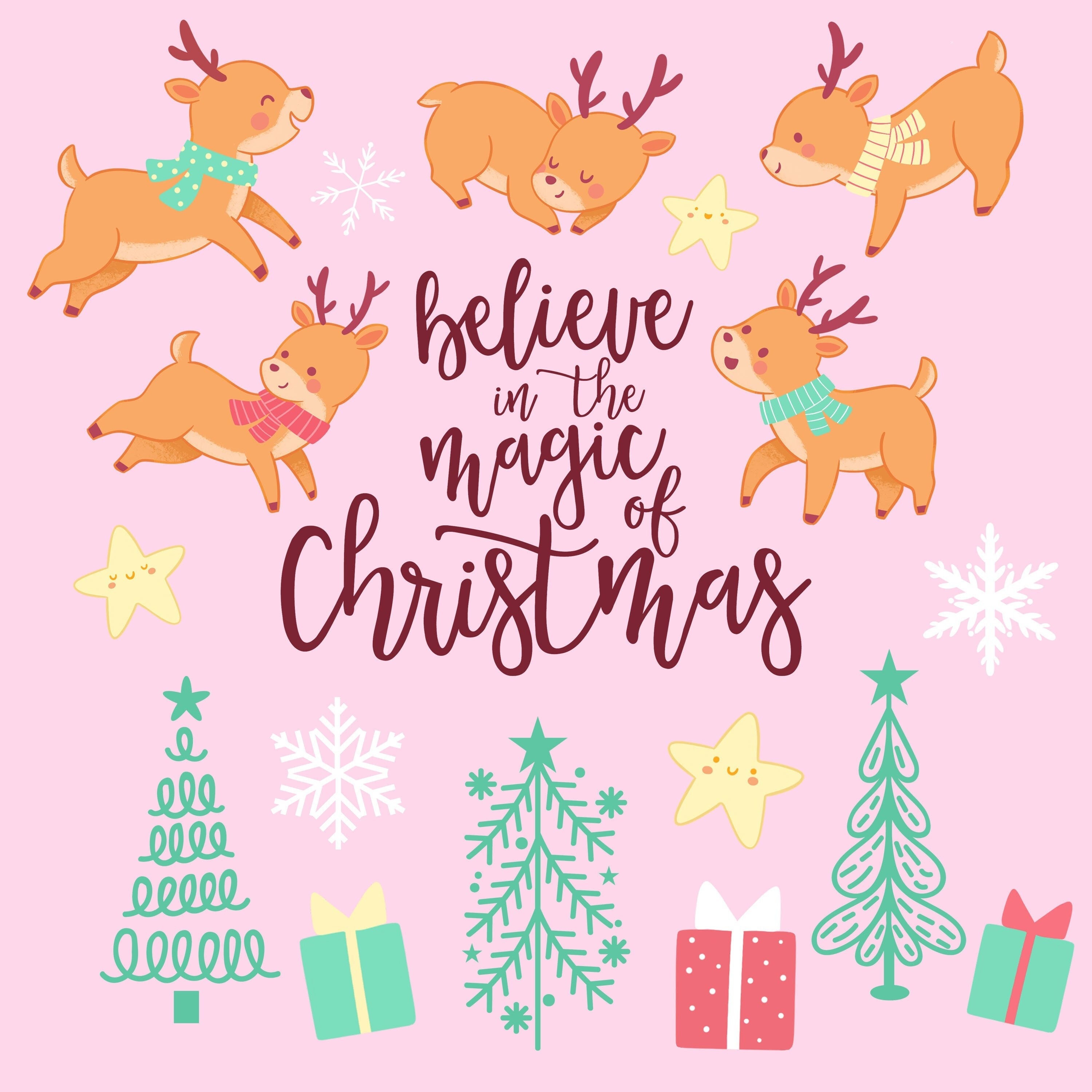 Hand Painted Reindeer Clipart, Christmas Reindeer, PNG, Cute Reindeer ...