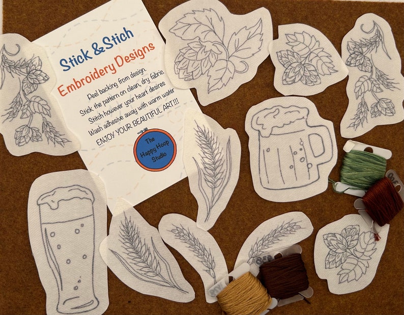 Beer Garden Stick and Stitch Embroidery Designs - Etsy