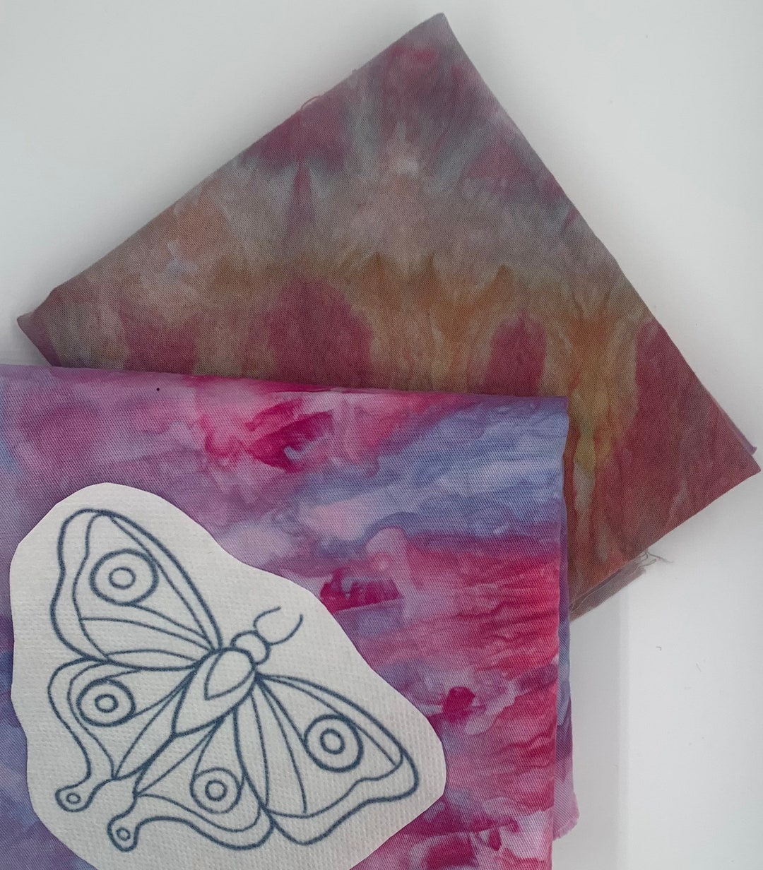 Luna Moth Stick and Stitch Design and Hand Dyed Fabric - Etsy