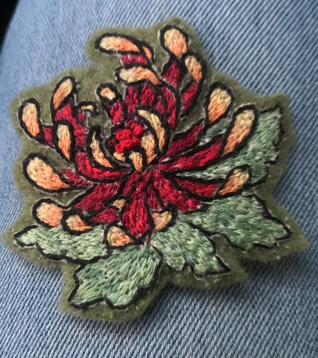 Chrysanthemum “mum” Embroidery Pattern Digital File - Etsy