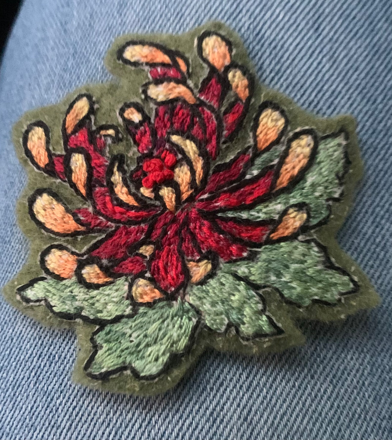 Chrysanthemum “mum” Embroidery Pattern Digital File - Etsy