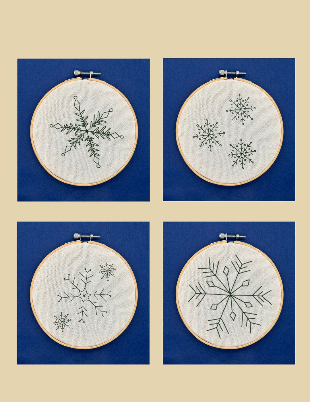 Set of 4 Snowflake Embroidery Templates - Etsy