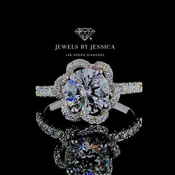 Diamond Floral Ring - Etsy