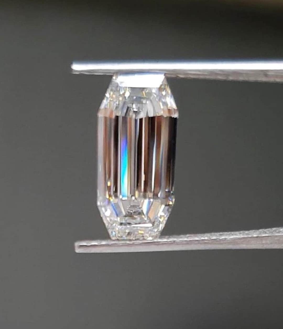 Elongated Octagonal Lab Grown Diamond Brilliant Step Cut Modified ...