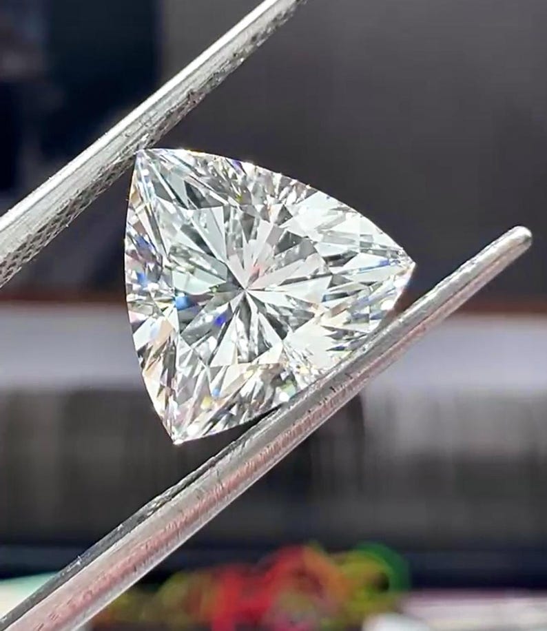 Trillion Cut Lab Grown Diamond Triangle Loose Stone 0.50ct to 4.50ct ...