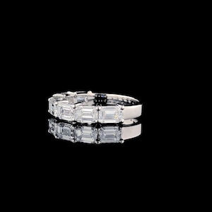 East West Emerald Cut Lab Diamond Eternity Band 3.00ctw Solid Gold or ...