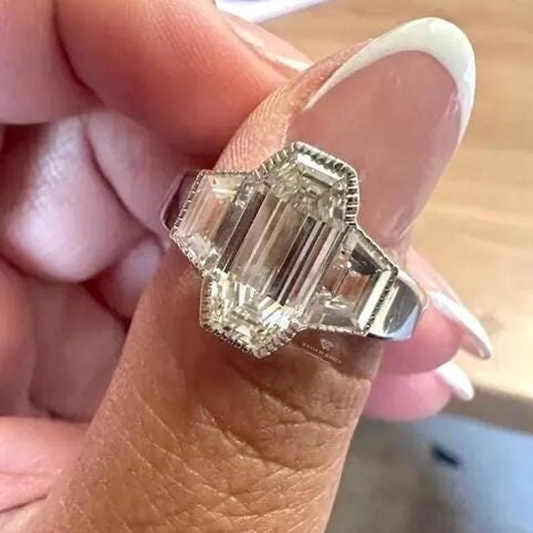 The "illeana" 5.60tcw. Elongated Octagonal Emerald Lab Grown Diamond ...