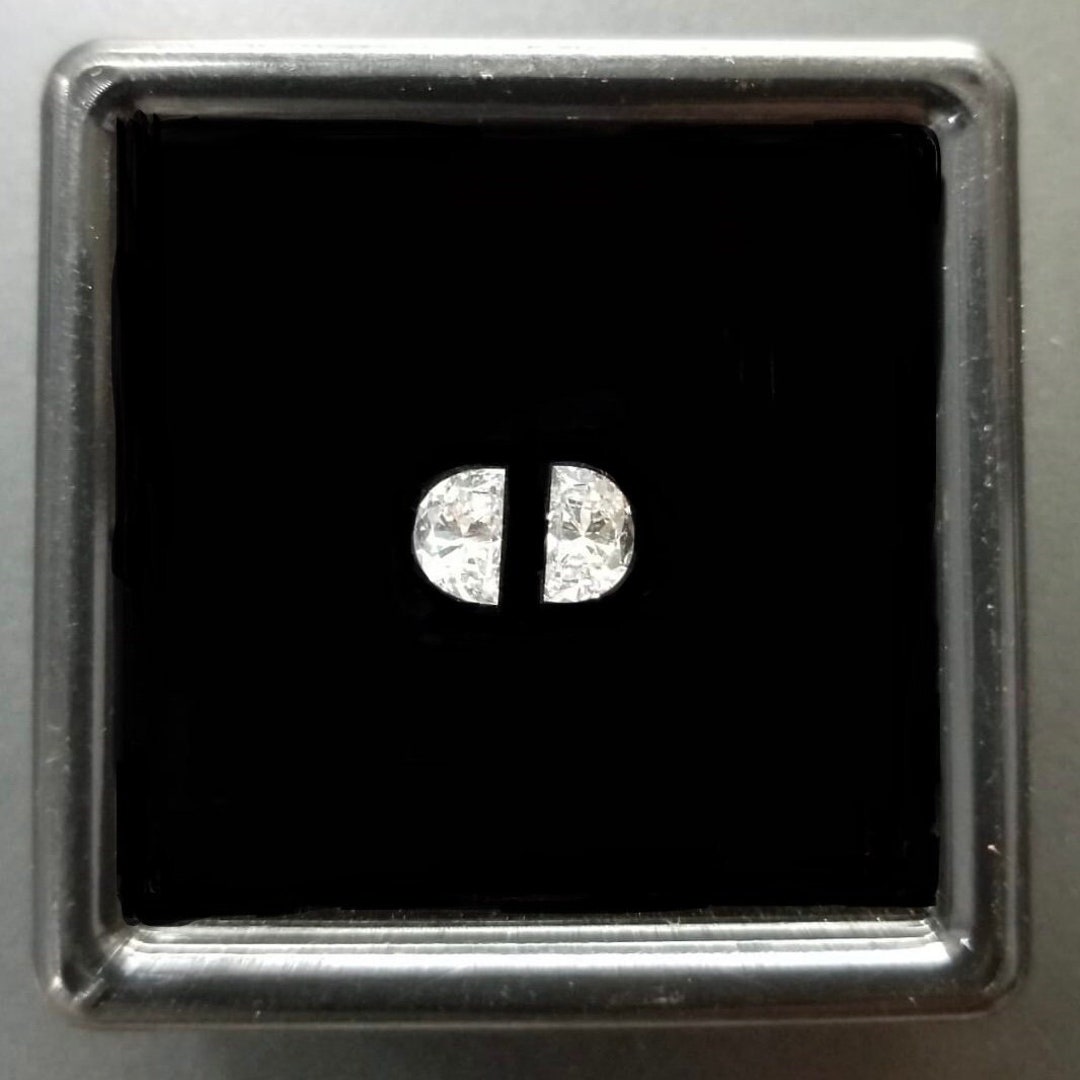 1ctw. Half Moon Cut Lab Grown Matching Diamonds for Engagement Ring ...