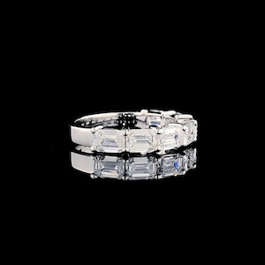 East West Emerald Cut Lab Diamond Eternity Band 3.00ctw Solid Gold or ...