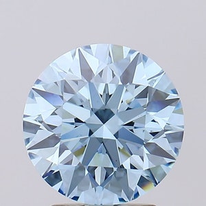 2.70ct. Fancy Blue Colored Round Cut Non-certified Lab Grown Diamond ...