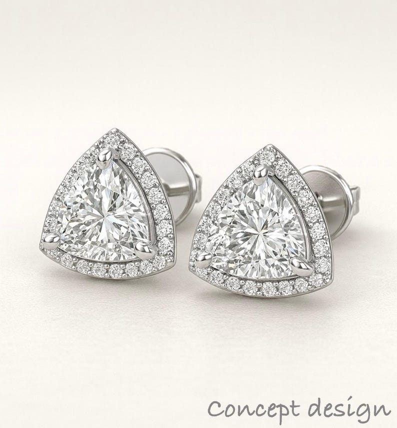 Trillion Cut Lab Grown Diamond Triangle Loose Stone 0.50ct to 4.50ct ...